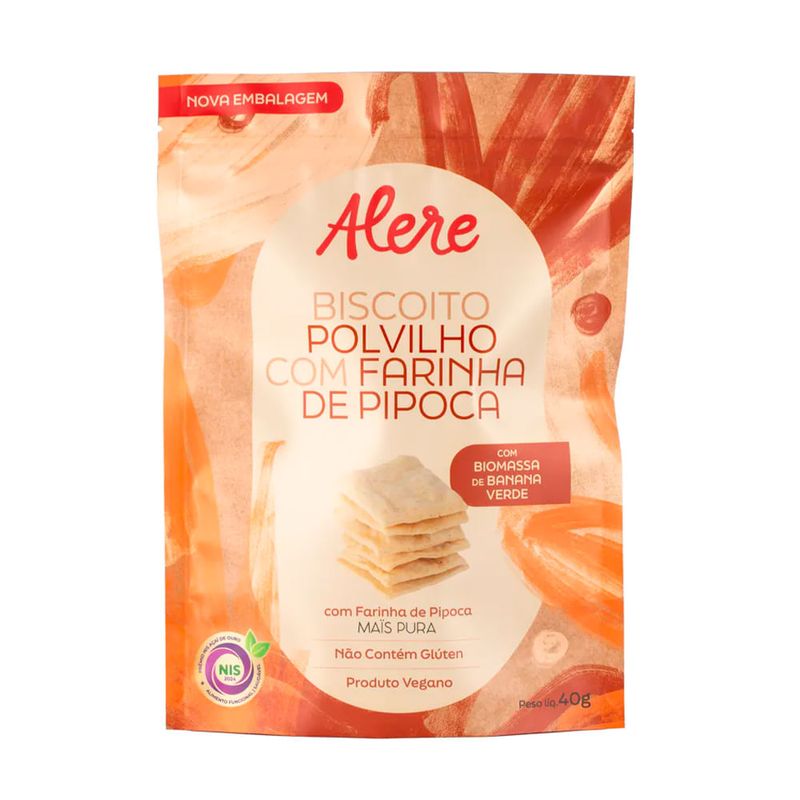 Biscoito de Polvilho com Farinha de Pipoca Sem Glúten Alere Gourmet 40g ...
